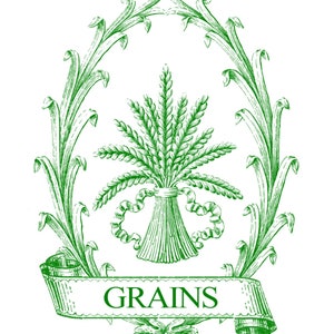 Antique Fall Printable, Harvest Poster, Grains Fall Image, Downloadable ...