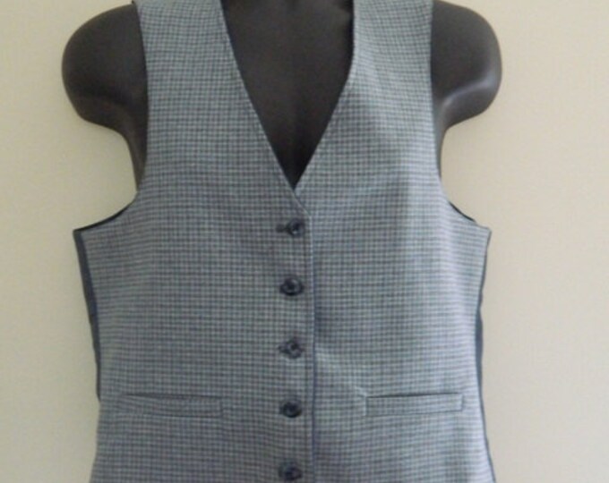 Blue Plaid Reversible Mens Vest / Vintage Dress Vest Solid - Etsy