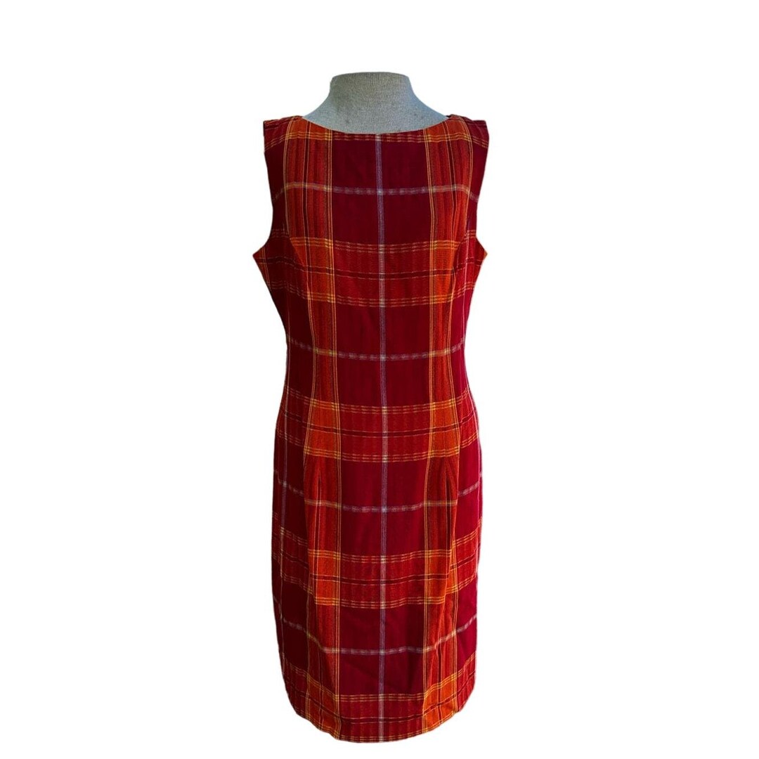 Dani Max 80s Red Orange Plaid Day Dress Size 6 - Etsy