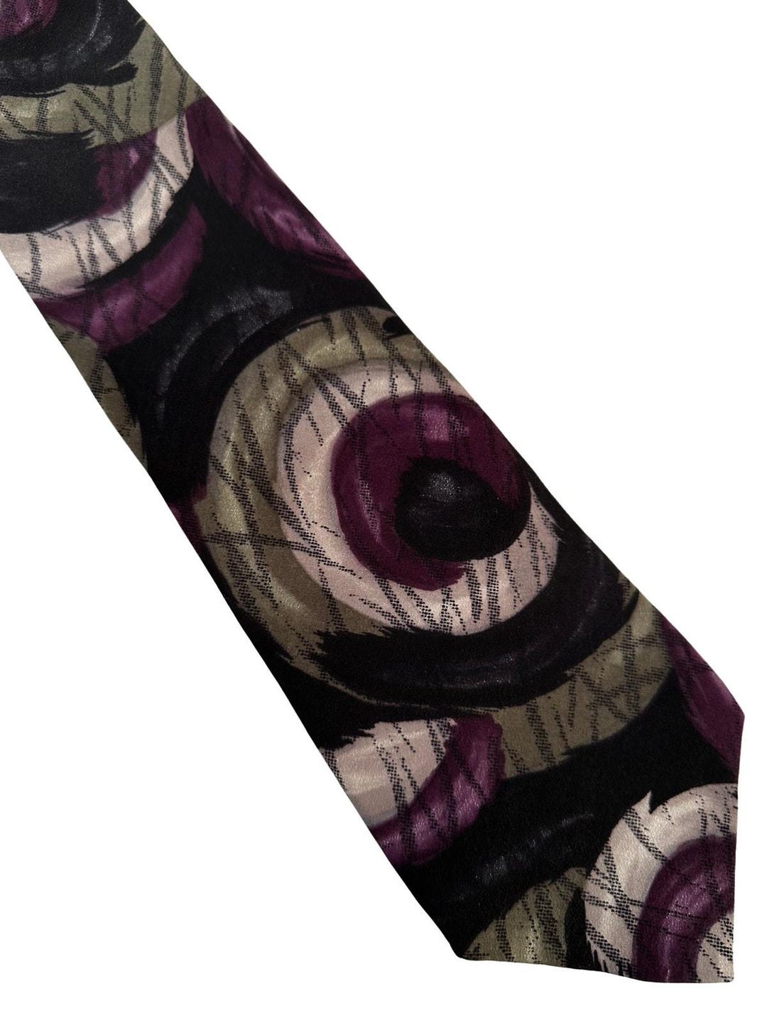 Vintage Purple, Black, Olive Halston III Silk Necktie - Etsy
