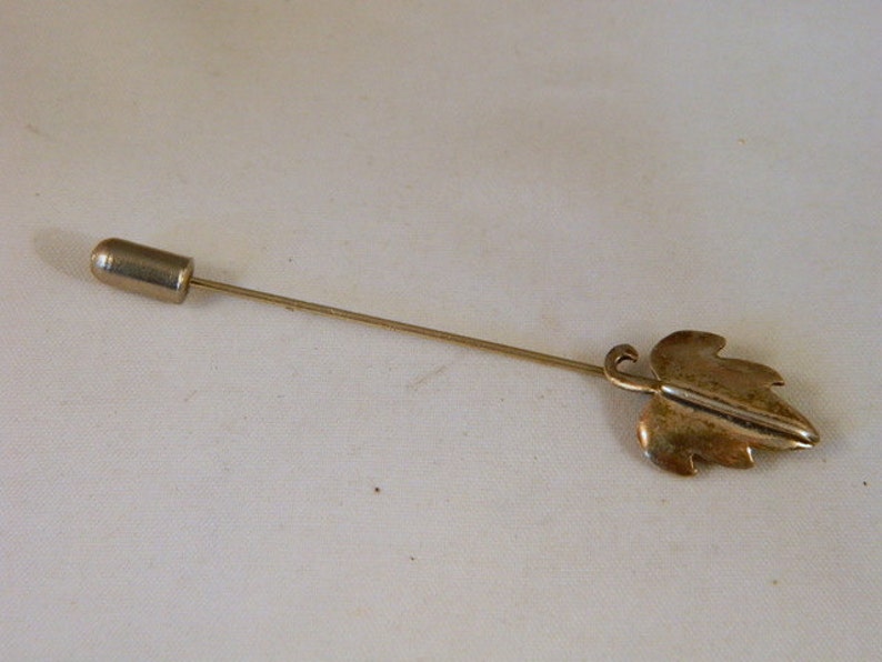 Sterling Silver Leaf Stick Pin Vintage Stick Brooch Fall | Etsy