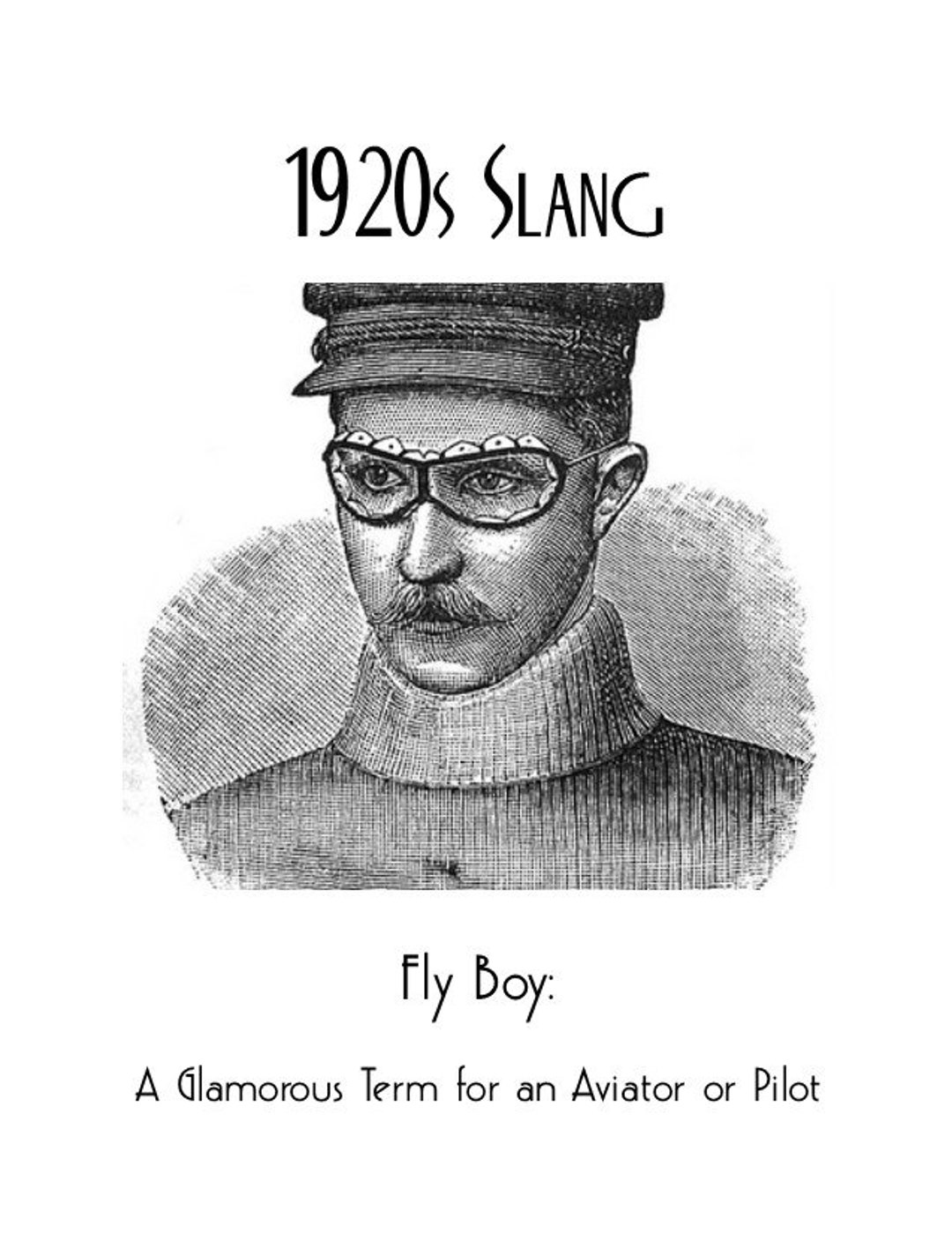 1920s Art Deco Slang Poster, Fly Boy Poster, Vintage Aviator Poster ...
