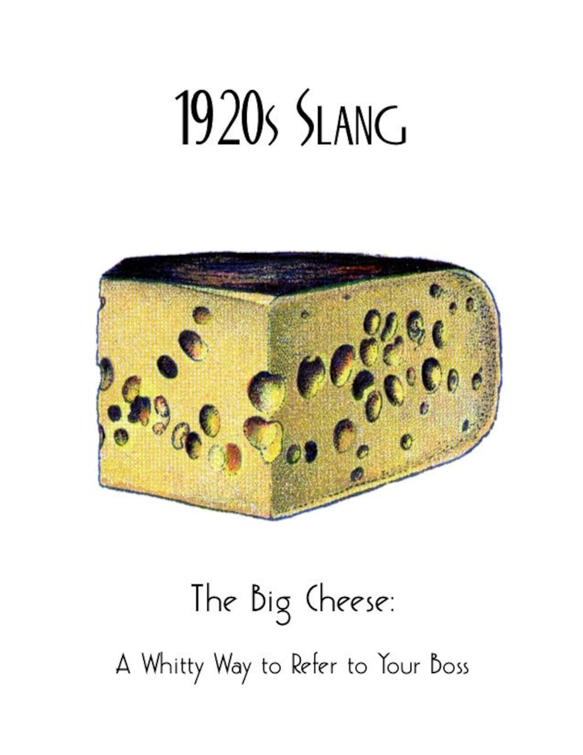 1920s Art Deco Slang Poster Big Cheese Poster Vintage Boss - Etsy