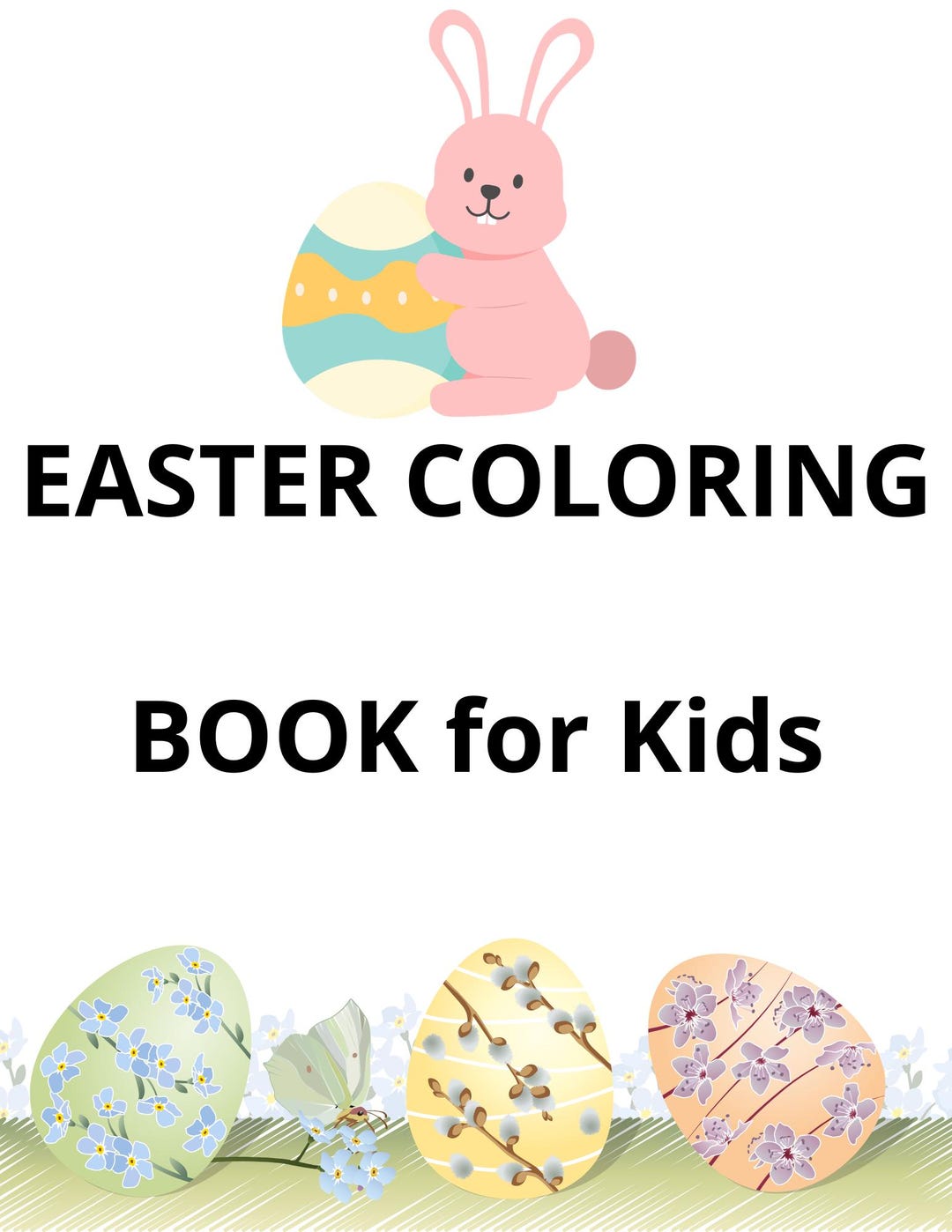Easter Coloring Book for Kids Printable,bunny Coloring Pages,easter ...