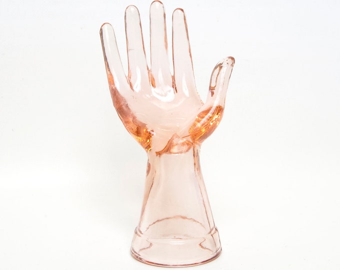 Vintage Pink Glass Mannequin Hand Ring Holder Jewelry Display Glove ...