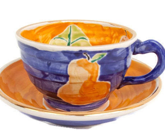 Vintage Jill Rosenwald Pottery Cup and Saucer Pears Design - Etsy