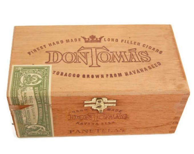 Vintage Don Tomas Wood Cigar Box Spanish Honduras Empty Collector Box ...