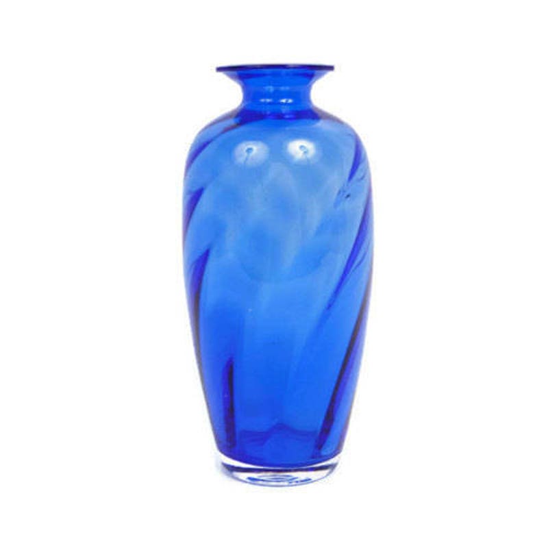 Blue Glass Vase Etsy