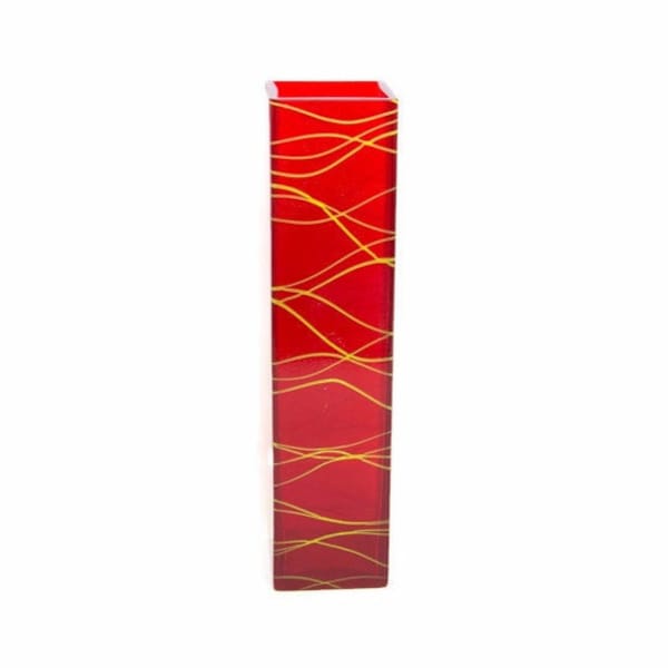 Red Glass Cylinder Vase - Etsy