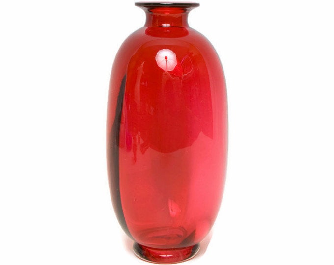 Vintage Cranberry Art Glass Vase Robinson Scott Glass Studio 1989 ...