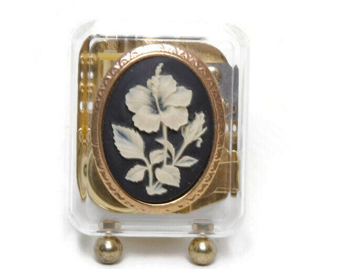 Vintage Cameo Music Box Lily and Ebony BEAUTIFUL DREAMER Footed and ...