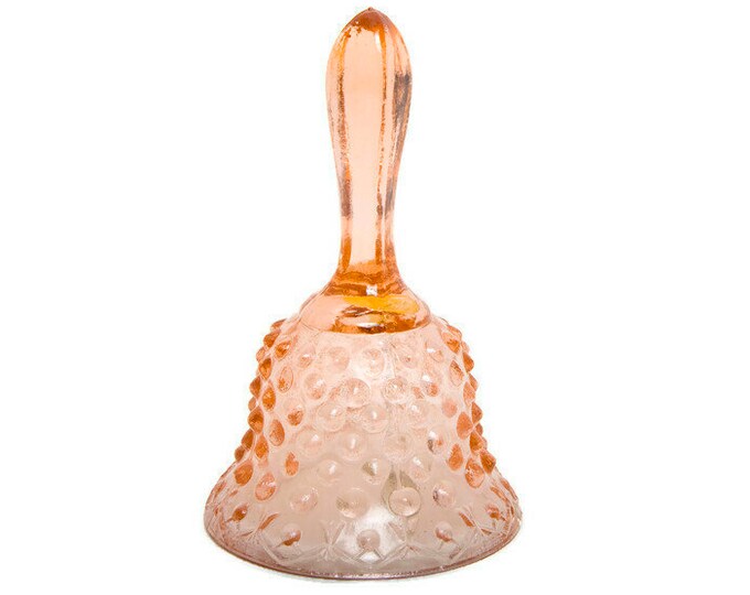 Vintage Pink Hobnail Glass Bell Hand Held Blush Glass Table Service ...