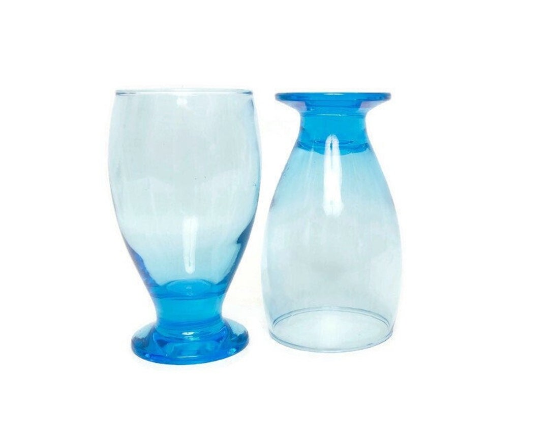 Vintage CRISTAR Lexington Sky Blue Water Goblets - Set of 2 Wine ...