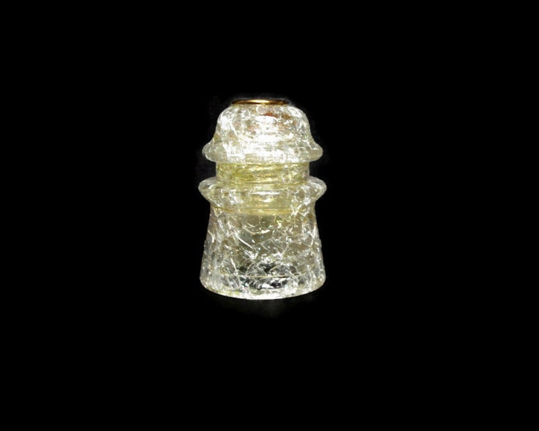 Vintage Hemingray 17 Insulator | Yellow Crackle Glass 10-53 | Made in ...
