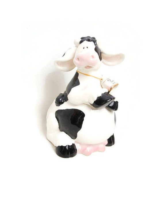 Vintage Oh My Darling Cow With Bell Cookie Jar 12 Inch Black | Etsy