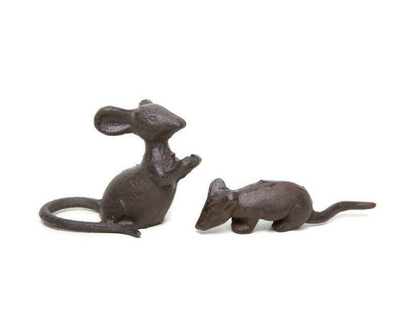Vintage Cast Iron Mouse Figurines Metal Mice Paperweights Set - Etsy