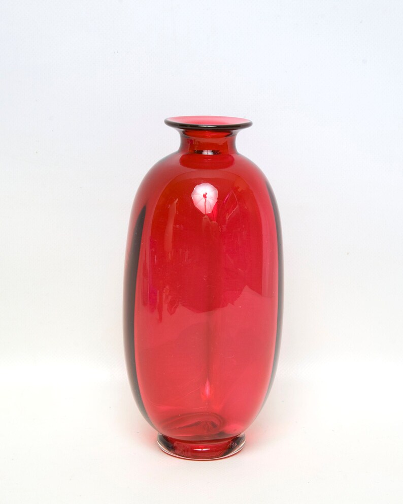 Vintage Cranberry Art Glass Vase Robinson Scott Glass Studio | Etsy