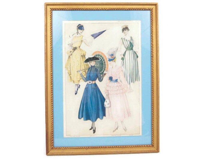 Antique Fashion Print the Designer Magazine 1916 Upscale Sewing Room ...