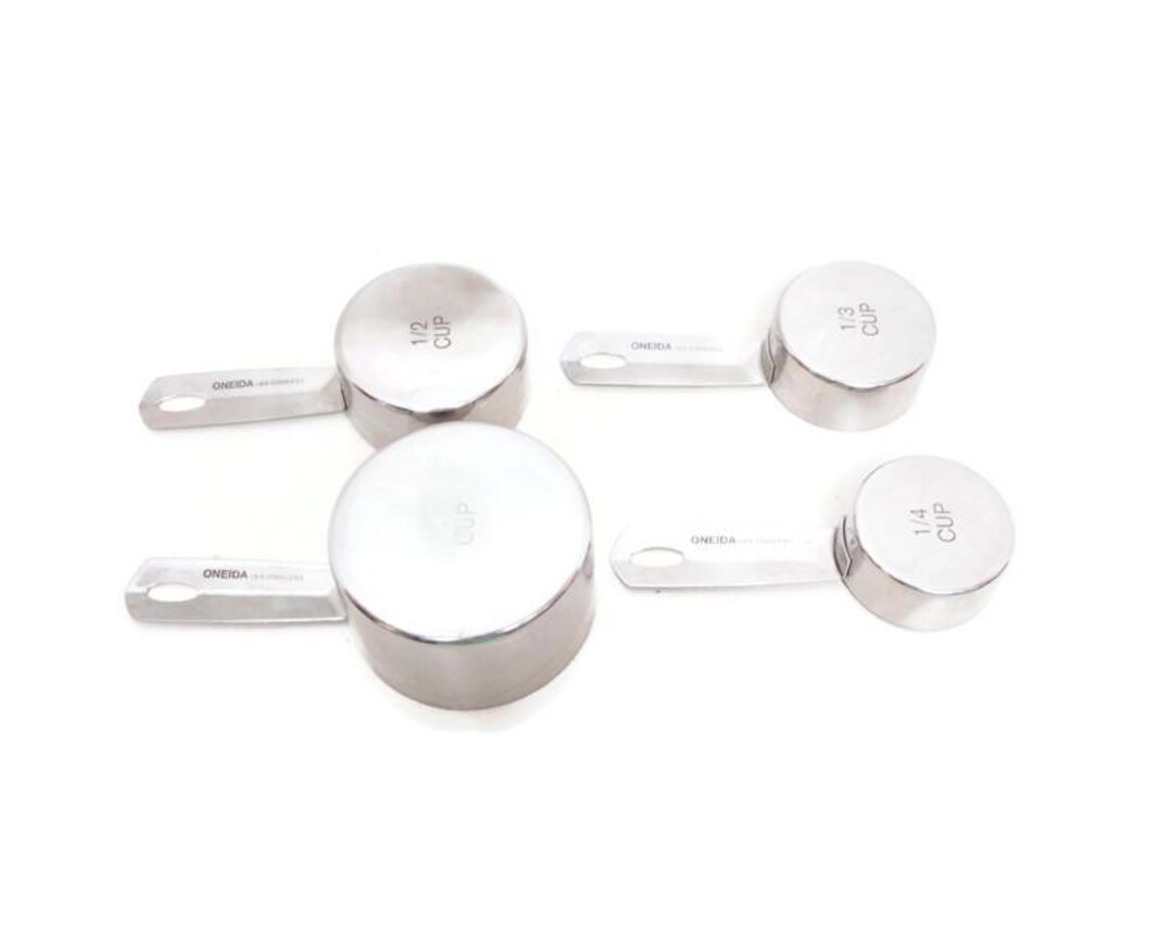Oneida Stainless Steel Measuring Cups Set - 4 Piece 1/4, 1/3, 1/2, 1 ...