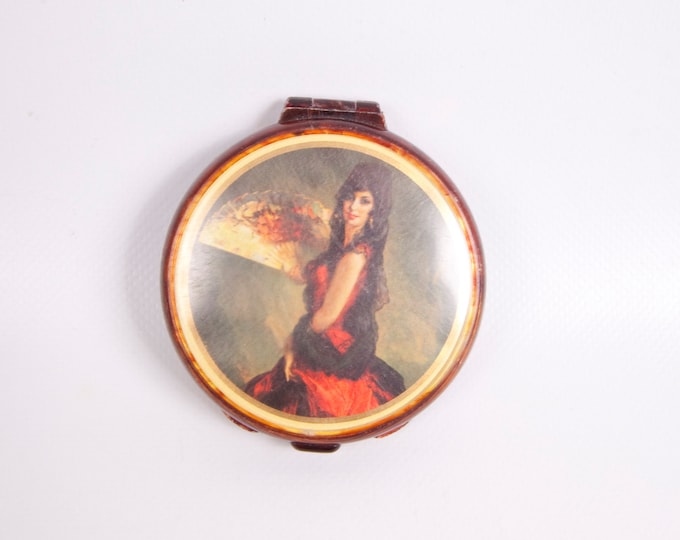 Antique MAJA Face Powder Compact MYRURGIA Nuevo Rachel Flamenco Dancer ...