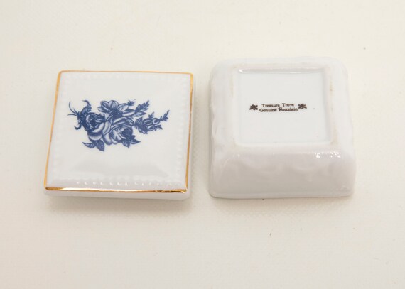 Vintage Treasure Trove Genuine Porcelain Ring Box - B… - Gem