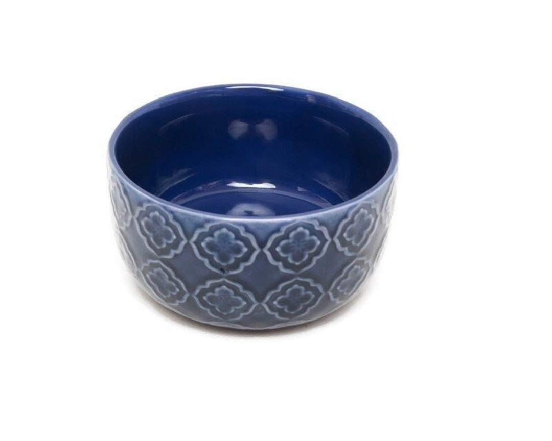 Vintage Weller Art Pottery Cobalt Blue Candy Dish – Raised Relief ...