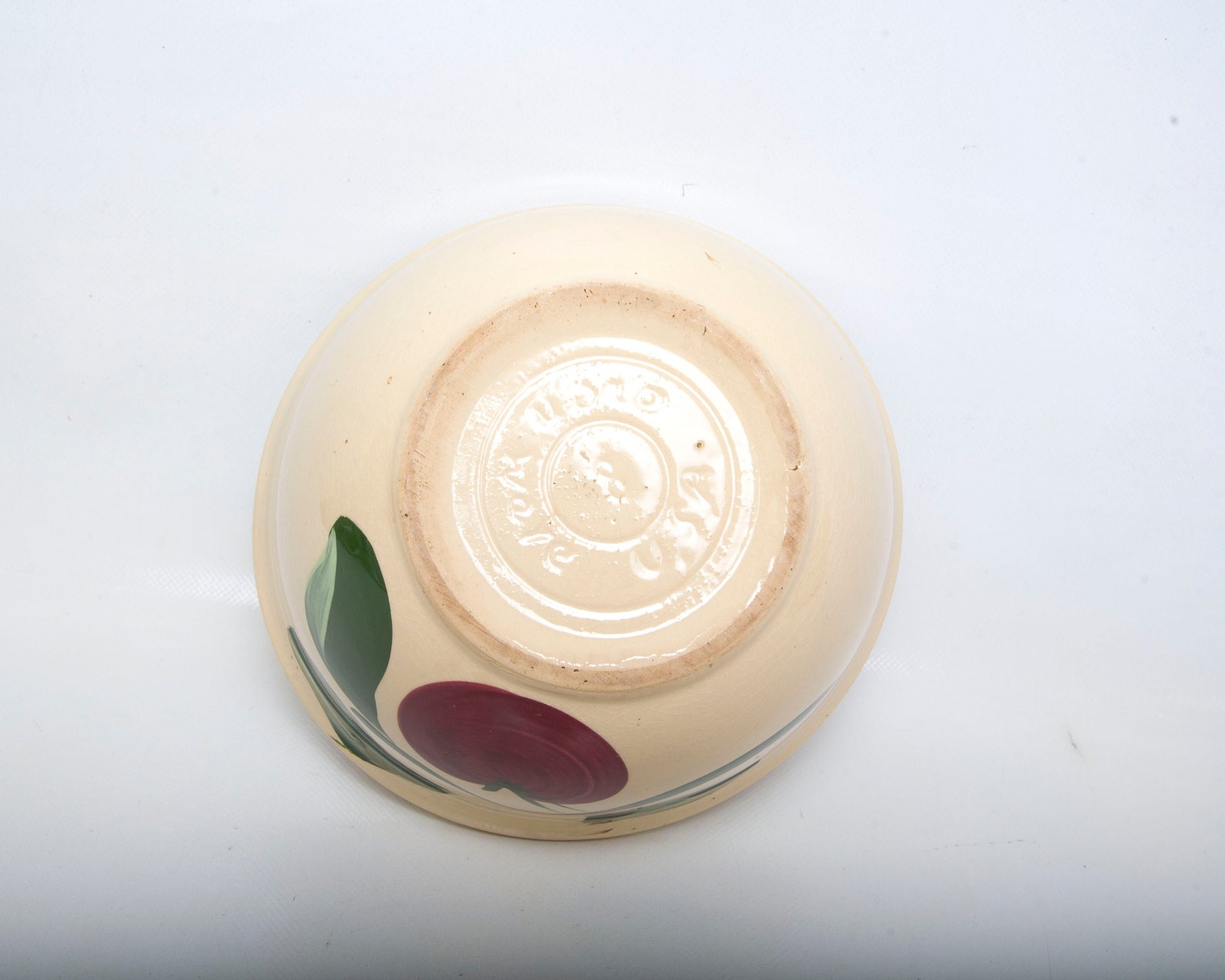 Vintage WATT WARE Pottery Mixing Bowl Three Leaf Apple Pattern - Etsy