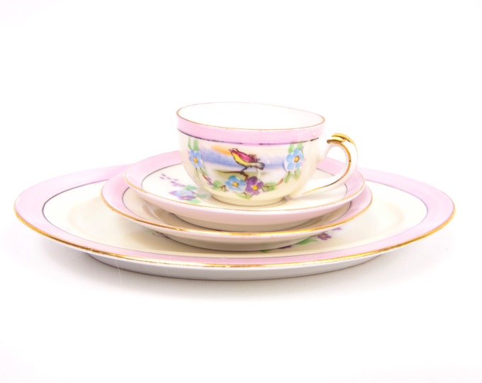 Vintage Noritake Porcelain Child Set 4 Piece Children Lavender - Etsy