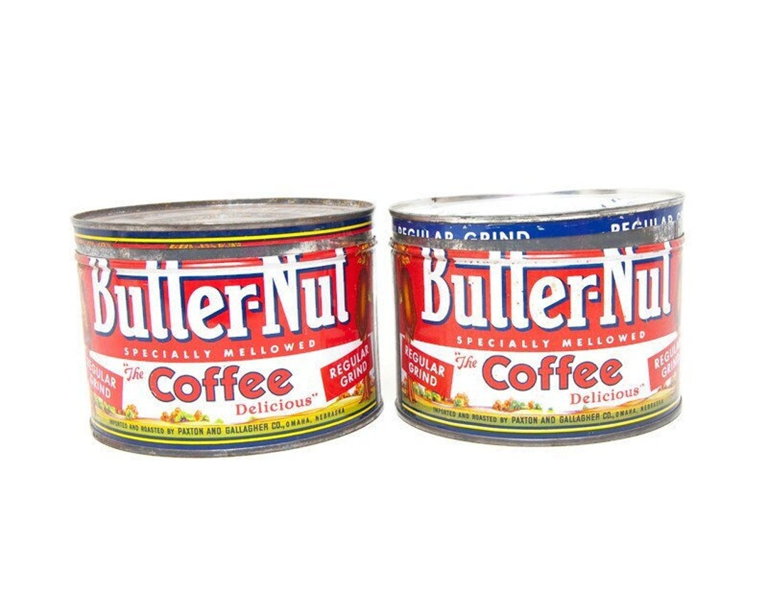 Vintage Butternut Coffee Can With Lid 1 Pound Specially Mellowed ...