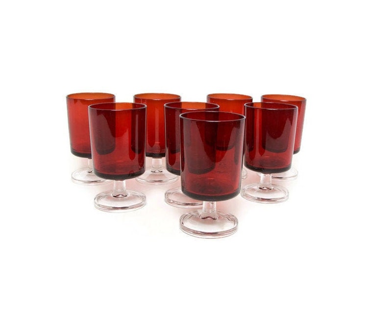 Vintage Ruby Red Footed Juice Glasses FRANCE CAVALIER Luminarc | Etsy Vintage Ruby Red Footed Juice Glasses FRANCE CAVALIER Luminarc | Etsy
