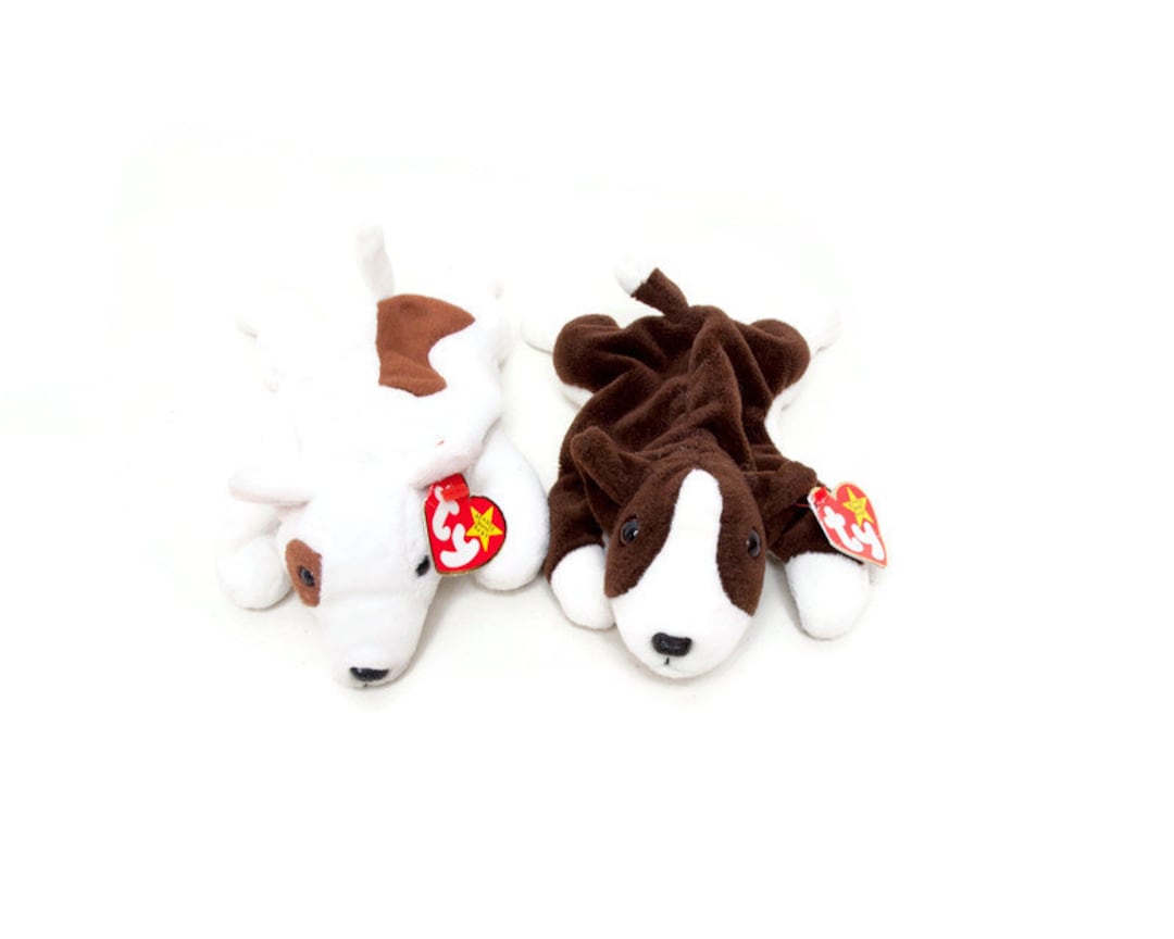 Vintage TY Beanie Babies BUTCH Bull Terrier 1998 BRUN0 Terrier 1997 ...