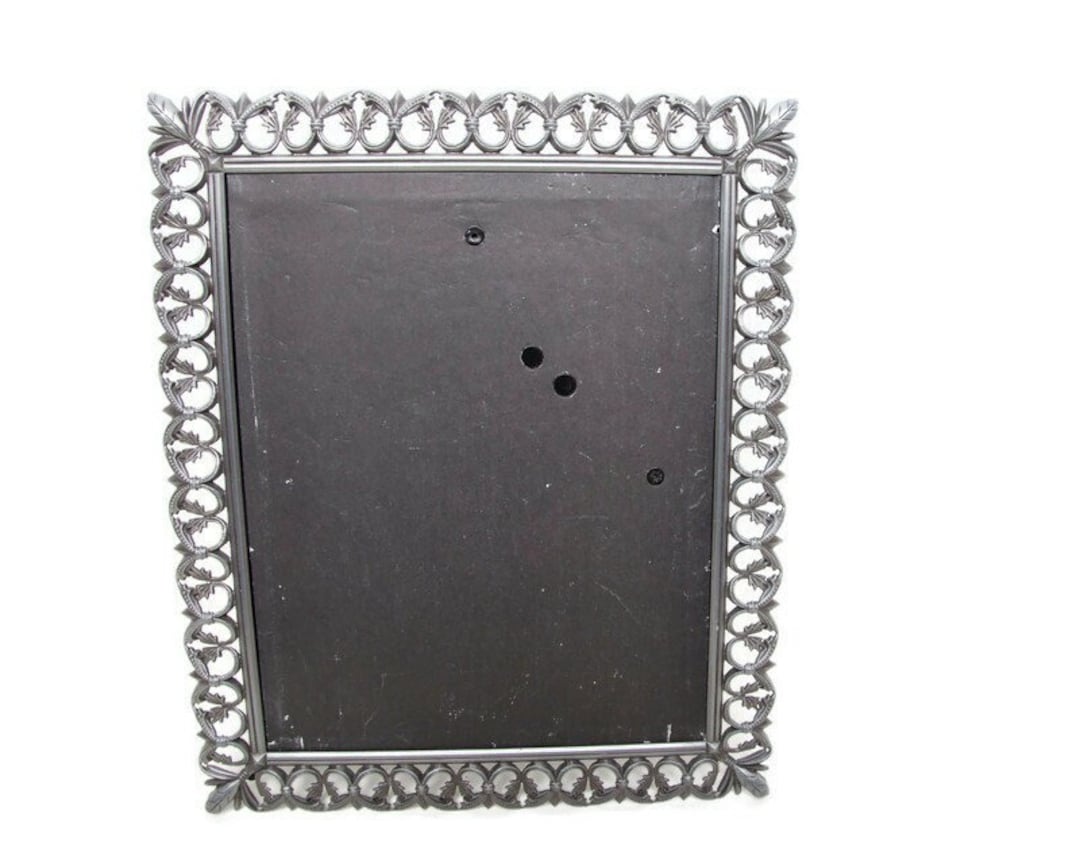 Vintage Pewter Frame 8x10 Photo Ornate Picture Frame Easel and Wall ...