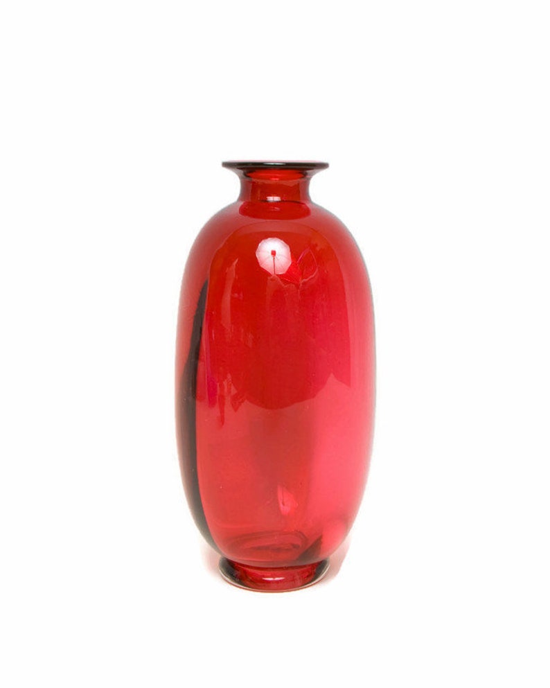 Vintage Cranberry Art Glass Vase Robinson Scott Glass Studio | Etsy