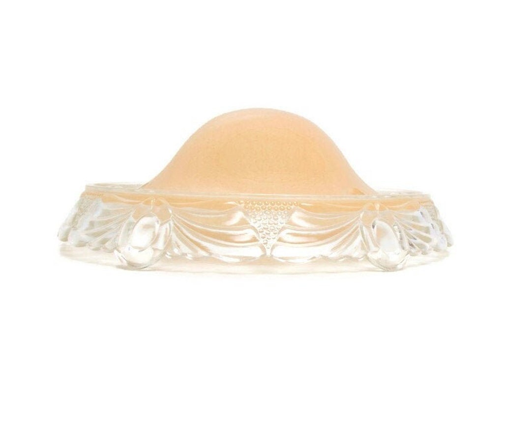 Vintage Peach Dome Ceiling Light Cover Glass Fixture Three Chain ...