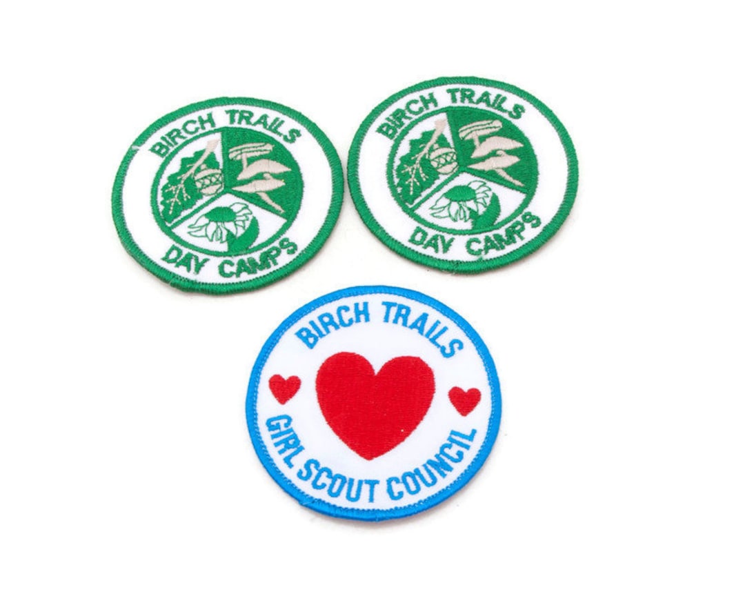 Vintage Girl Scouts Brownie Patches - Iron on - Try It - Skill Building - Birch Trails - Day ...