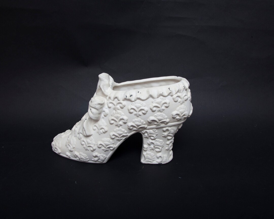 Vintage Victorian Shoe Planter – Creamy White High Heel Flower Pot ...