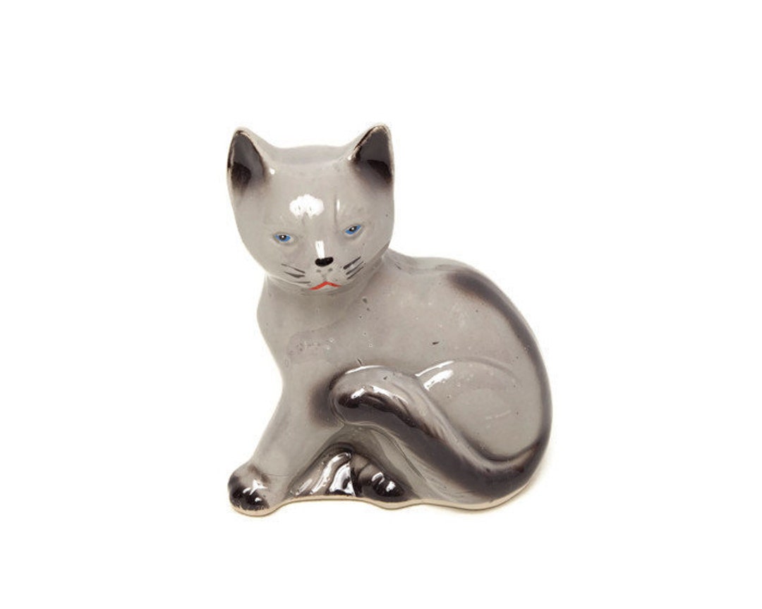 Vintage Siamese Cat Figurine – Hand-painted MCS Brazil 2274 – Blue Eyed ...