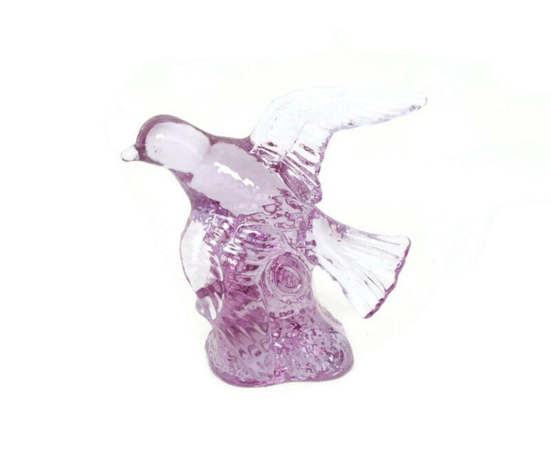 Vintage Mosser Glass Amethyst Flying Bird Lavender Paperweight M Logo ...
