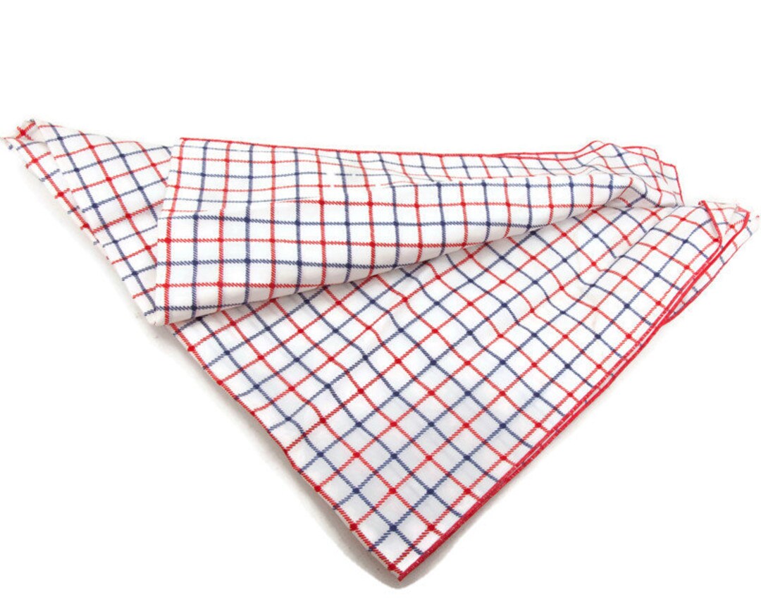 Vintage Cathy Oaks CA Head Scarf 24 Inch Square Red White Blue ...