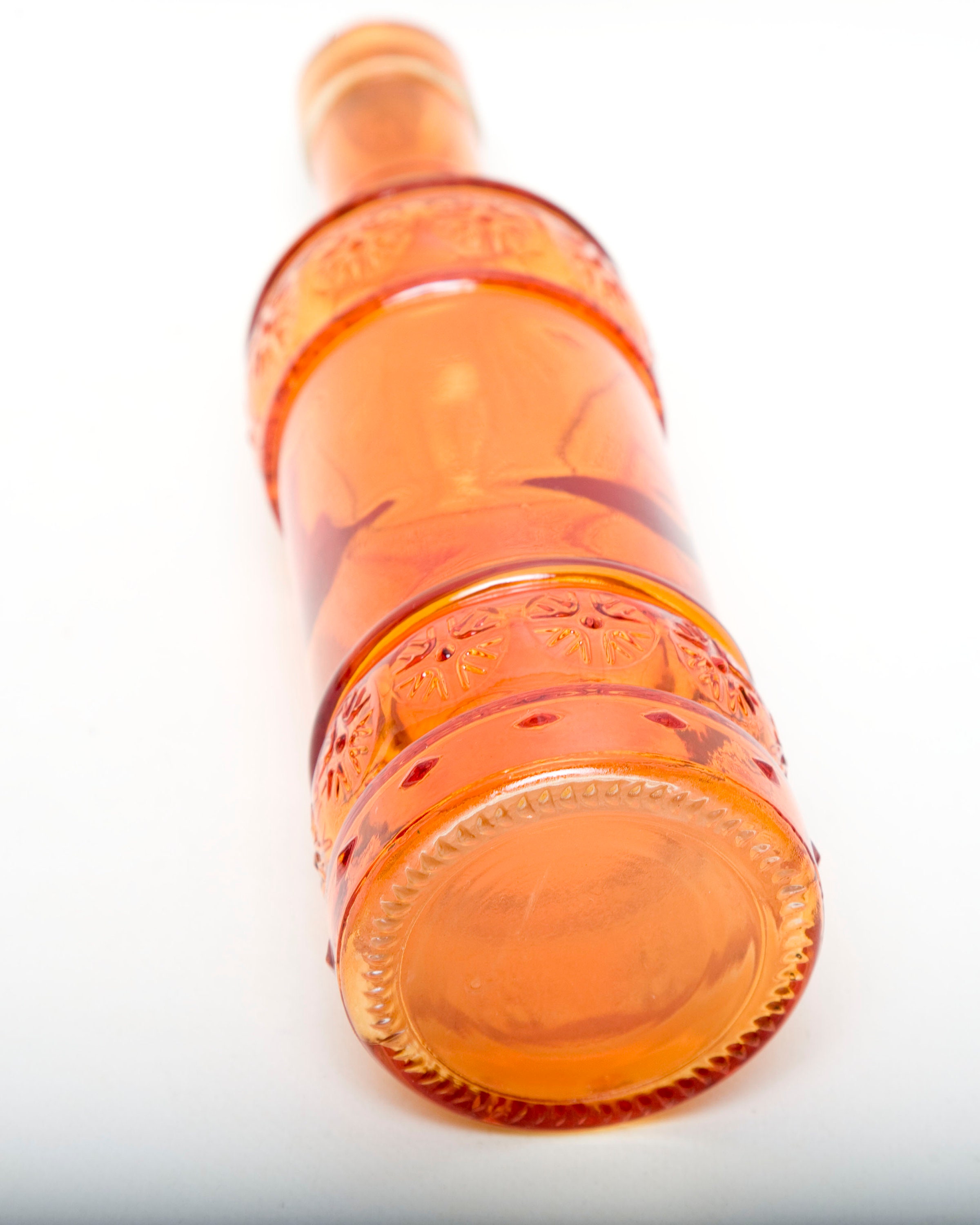 Vintage Orange Glass Bottle Cork Stopper Round Apothecary Jar | Etsy