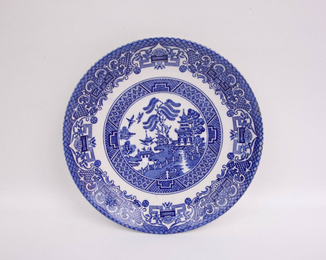 Vintage Stoke on Trent Old Willow Saucer - Staffordshire Ironstone ...