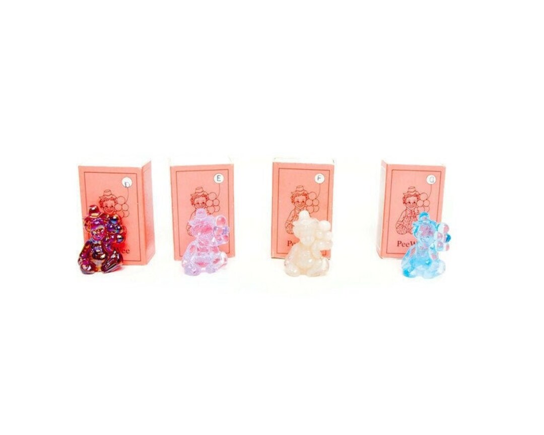 Vintage MOSSER GLASS Pee Wee Clown Figurines D E F G Excellent ...
