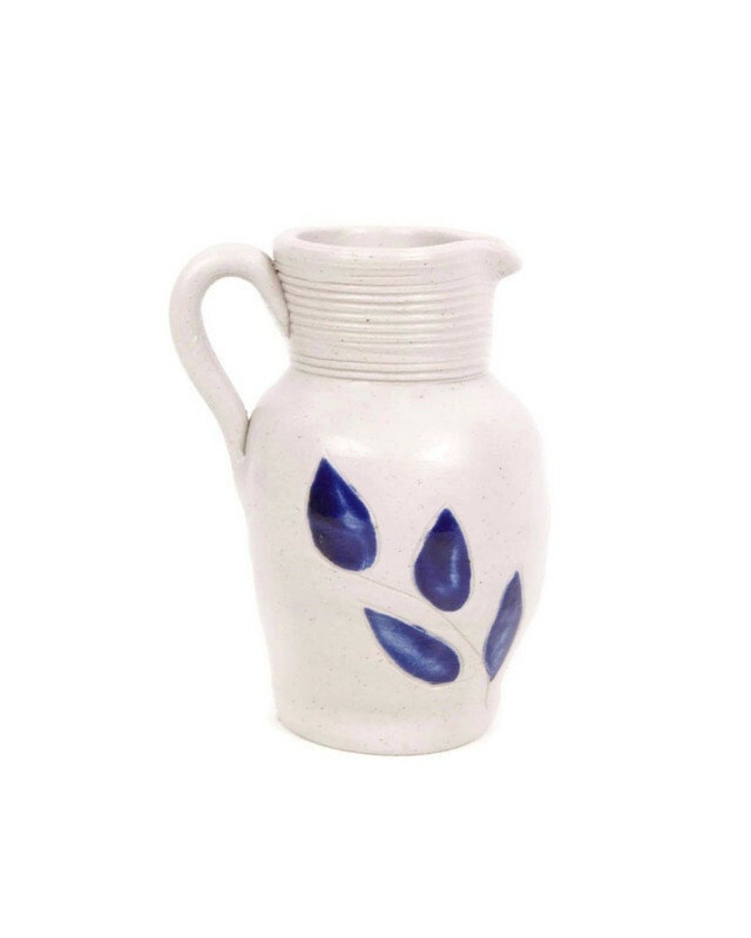 Vintage Williamsburg Pottery Creamer 5 Inch Cobalt Blue Salt Glaze ...