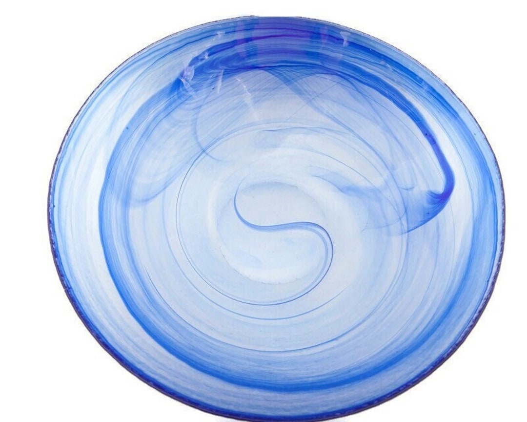 Vintage Bormioli Rocco Murano Italy Cobalt Swirl Glass Centerpiece Bowl ...
