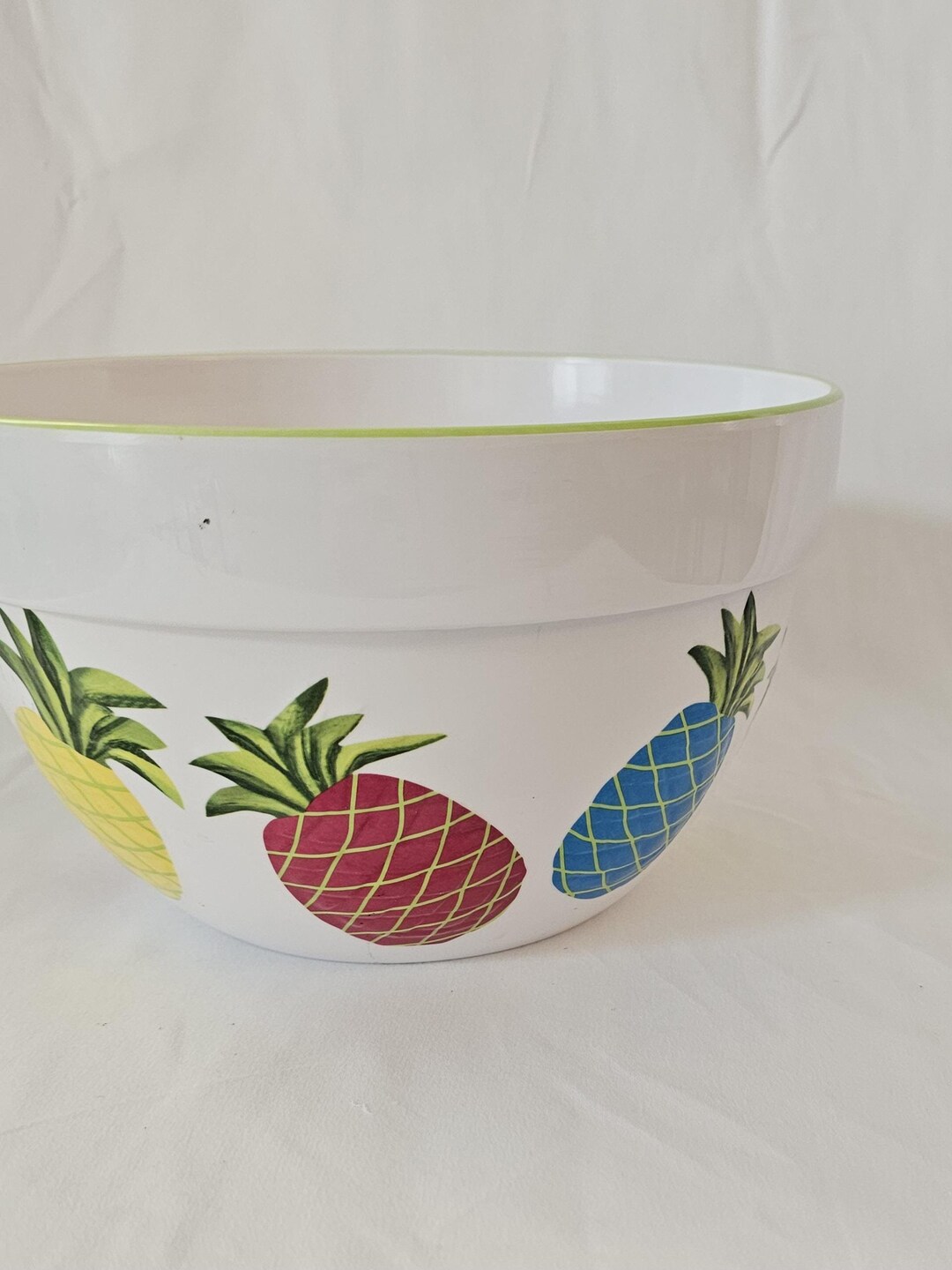 Aloha Hawaiian Luau Large Melamine Serving Bowl - Tropical Pineapples ...