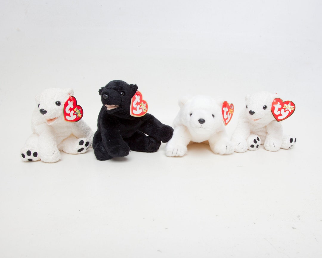 Vintage Ty Beanie Babies Bear Bundle: Cinders, Aurora, Fridge - New ...
