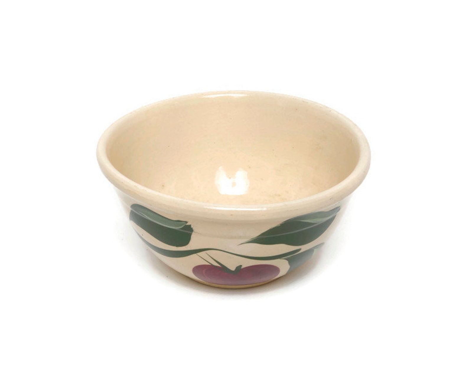Vintage WATT WARE Pottery Mixing Bowl Three Leaf Apple Pattern - Etsy