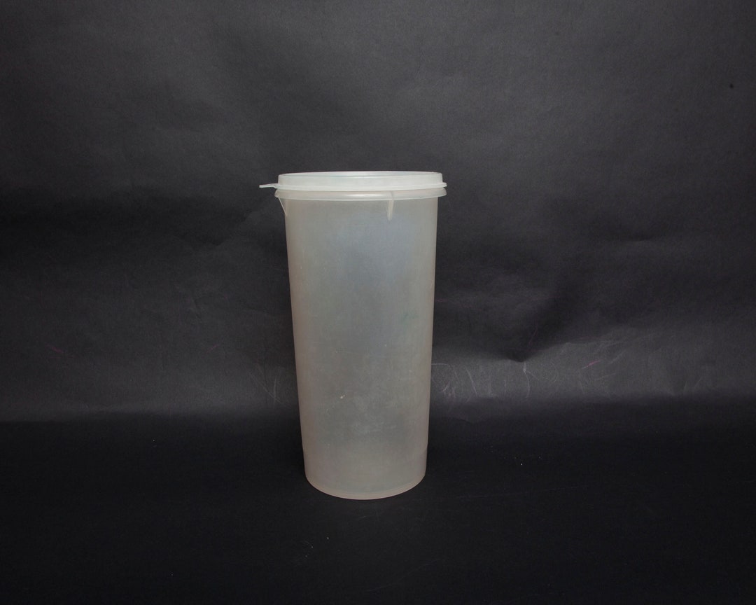 Vintage Tupperware Tall Round Storage Container With Lid - Frosted ...