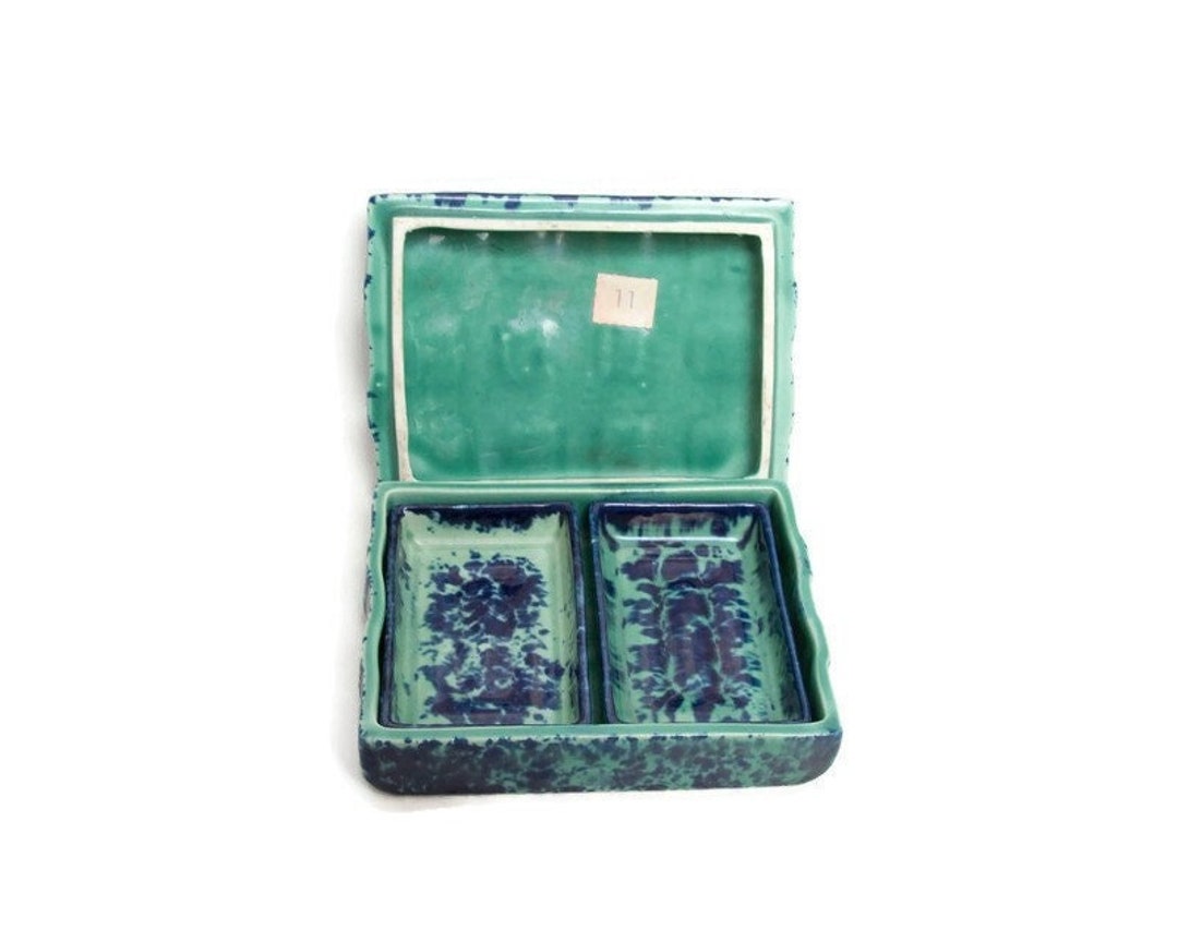 Vintage Cigarette Box Set, Porcelain Vanity Set, Jewelry Box With ...
