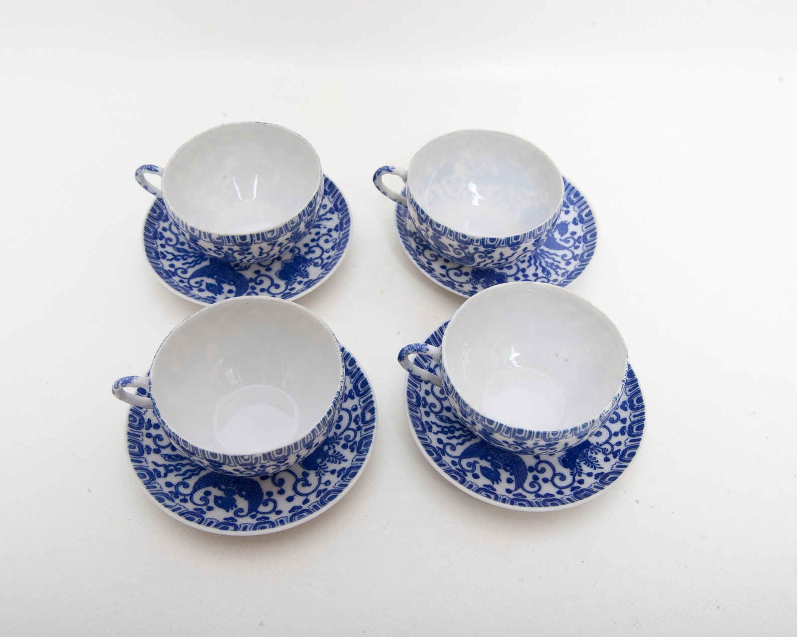 Antique Childrens Blue Phoenix Tea Set Japanese Porcelain Blue - Etsy
